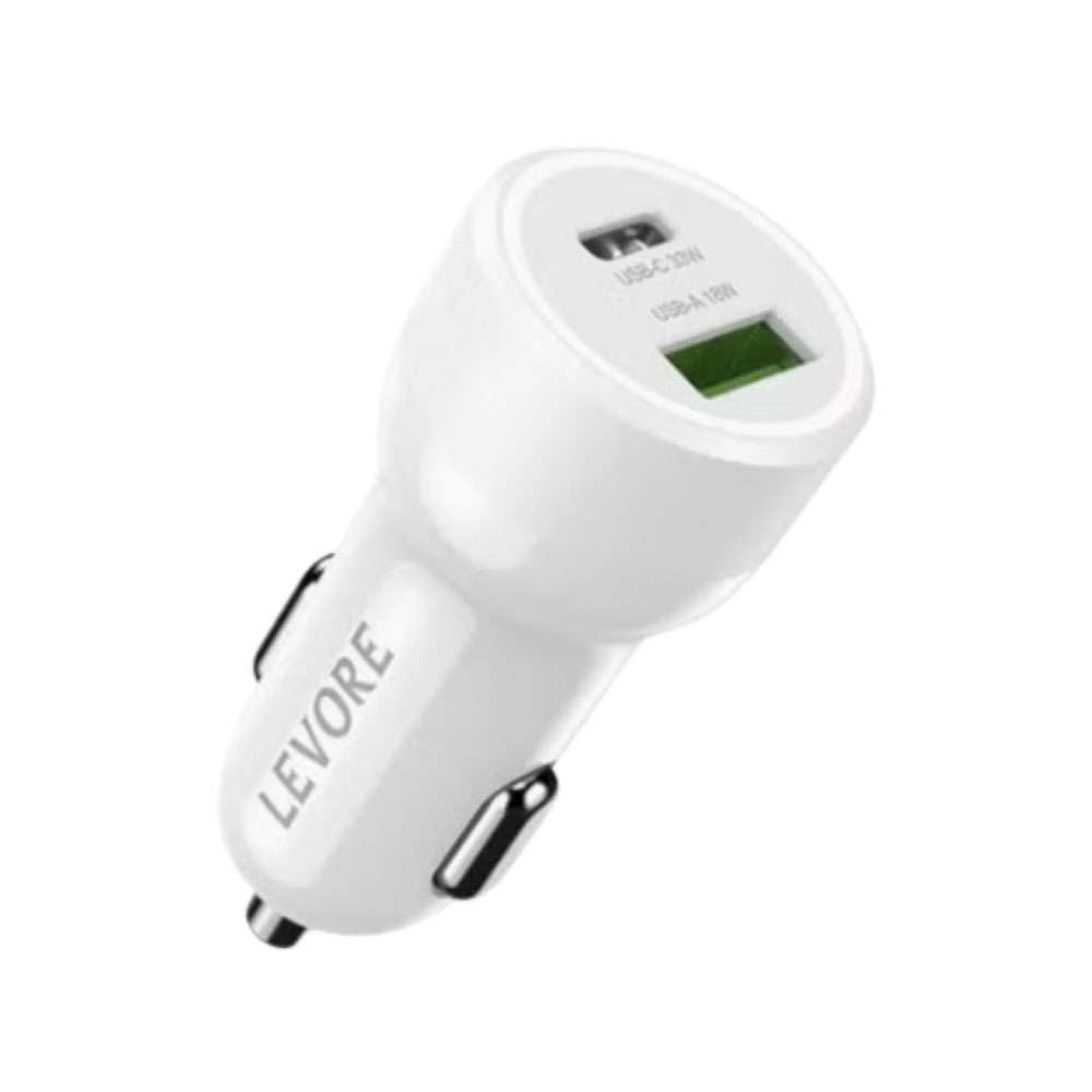Levore Car Charger Power Delivery PD 2 Ports 51W White, LGC121-WH ...